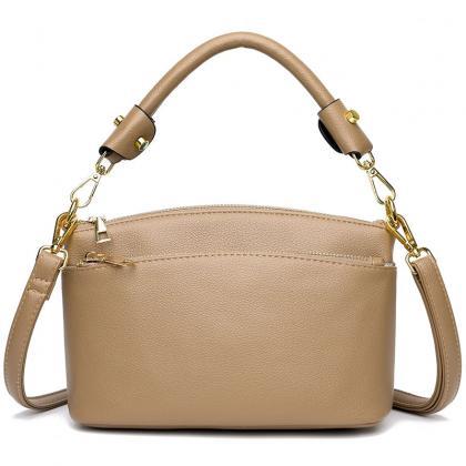 Elegant Navy Blue Leather Handbag With Strap on Luulla