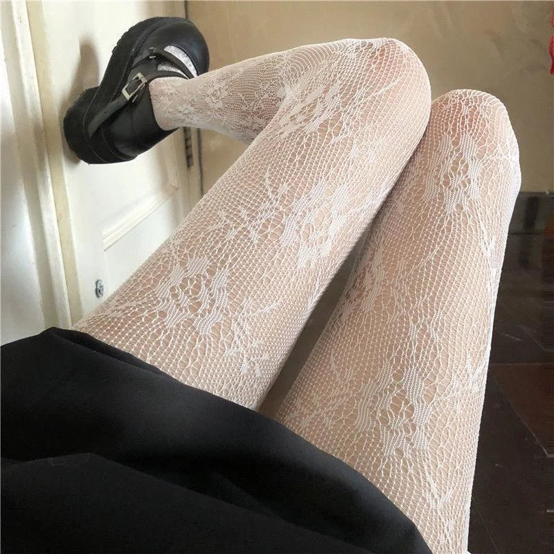 Floral Mesh Lace Patterned Tights Stockings on Luulla