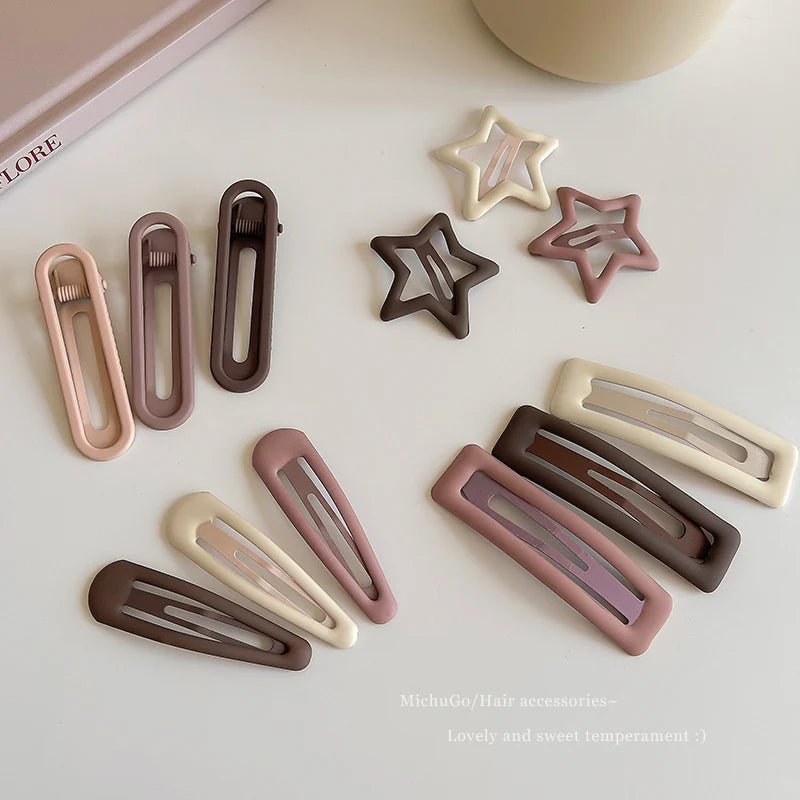 Matte Geometry Hair Clips Set For Women on Luulla