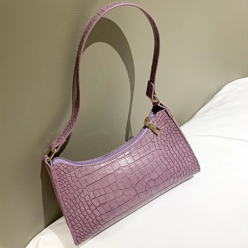 Elegant Croc-embossed Shoulder Bag For Women on Luulla