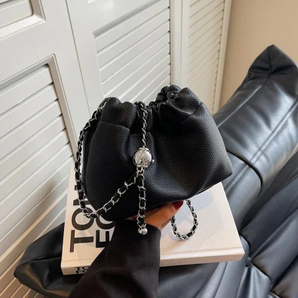 Elegant Navy Blue Leather Handbag With Strap on Luulla