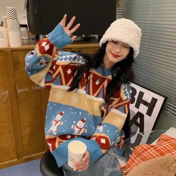 Cozy Holiday Patchwork Christmas Tree Sweater on Luulla