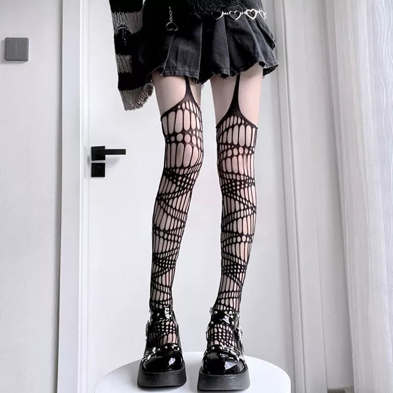 Gothic Black Fishnet Tights For Women on Luulla