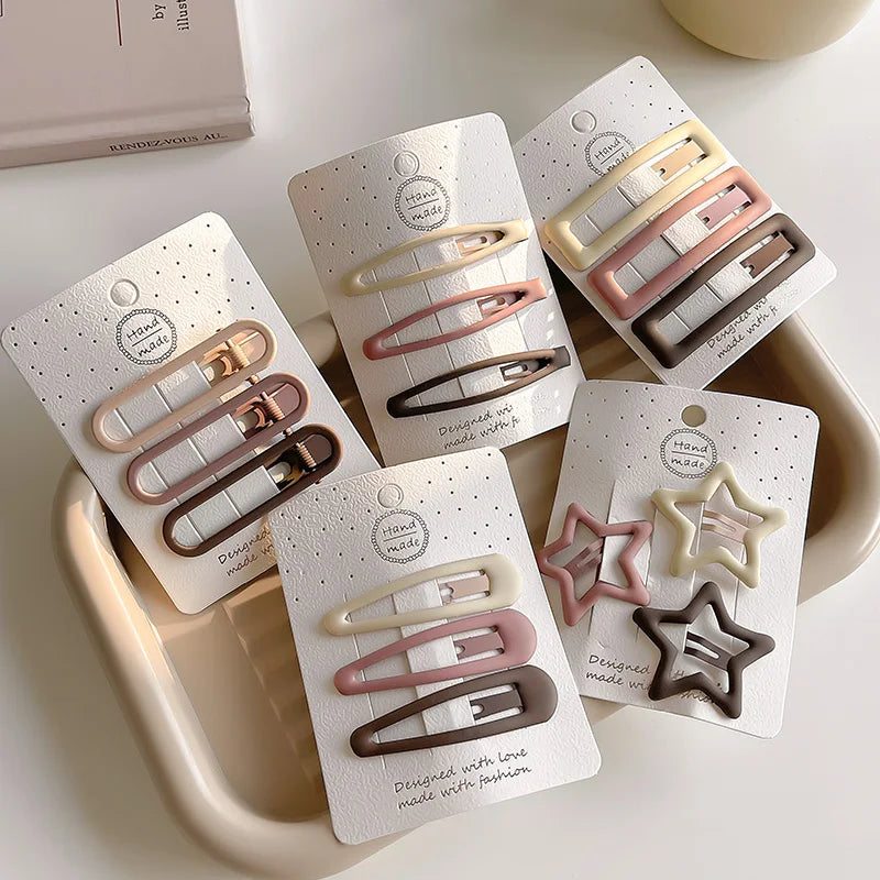 Matte Geometry Hair Clips Set For Women on Luulla