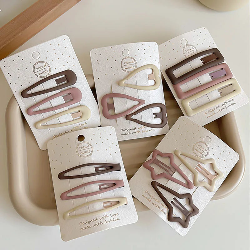 Matte Geometry Hair Clips Set For Women on Luulla