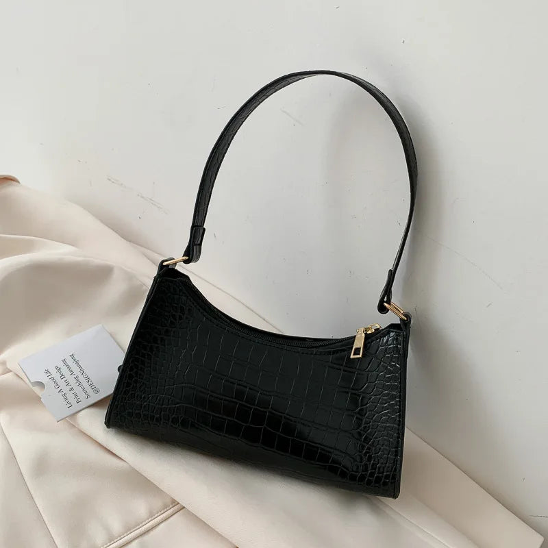 Elegant Croc-embossed Shoulder Bag For Women on Luulla