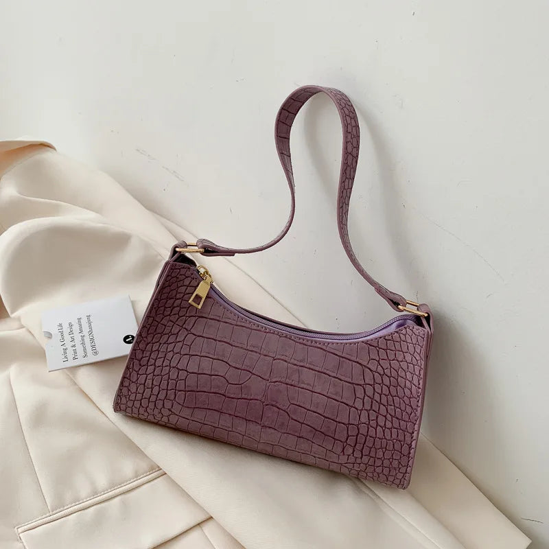 Elegant Croc-embossed Shoulder Bag For Women on Luulla