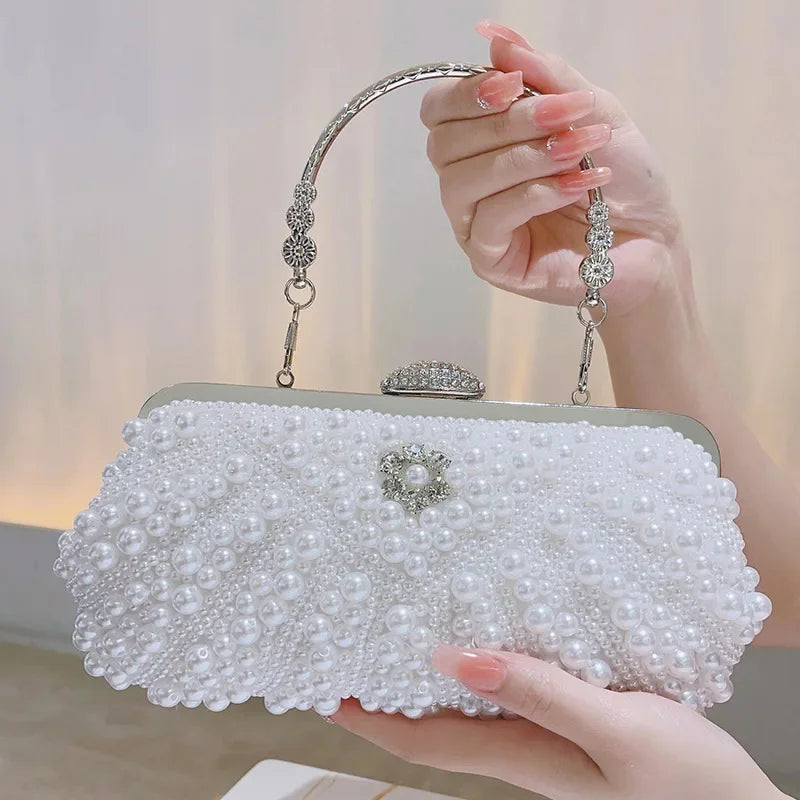 Elegant Pearl Embellished Clutch Bag For Women on Luulla