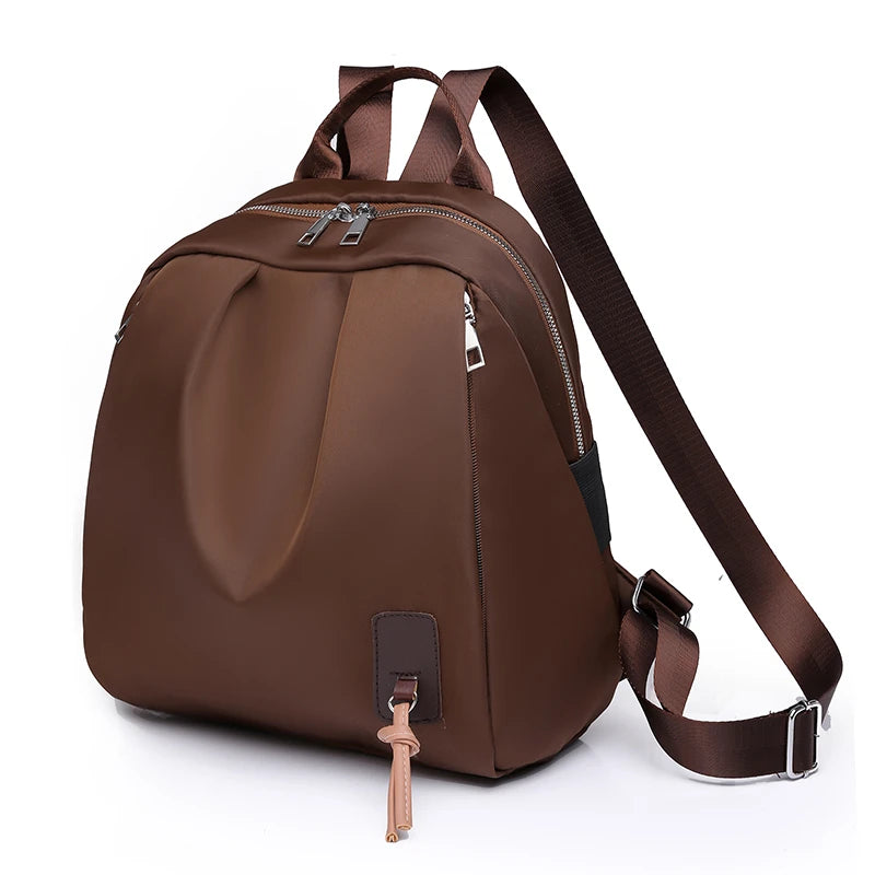 Stylish Brown Waterproof Anti-theft Backpack Purse on Luulla