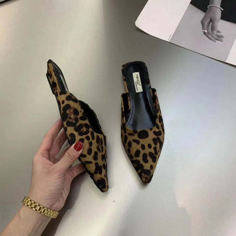 Womens Leopard Print Pointed Toe Flats on Luulla