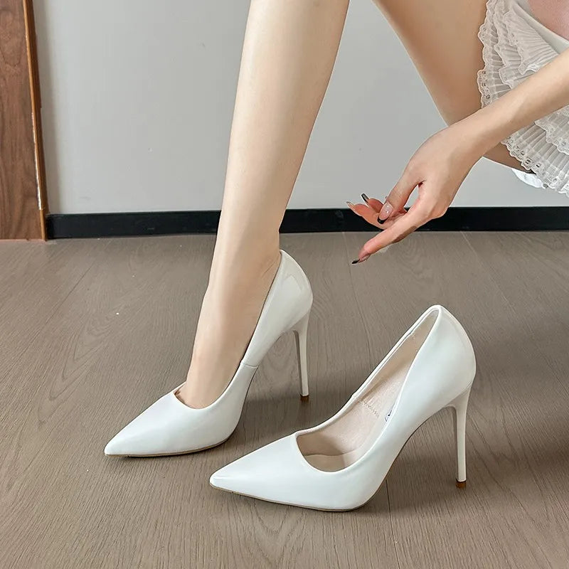White High Heel Pumps, Pointed Toe Design on Luulla